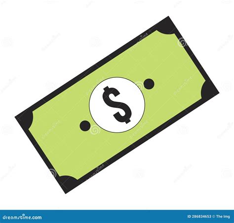 Banknote Flat Line Color Isolated Vector Object Stock Vector Illustration Of Economy Dollar