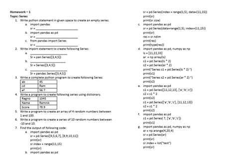 Creating And Analyzing Pandas Series Pdf Data Management Software