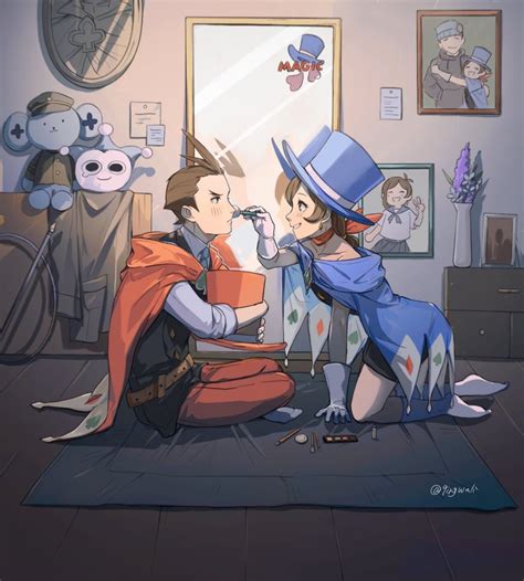 Phoenix Wright Apollo Justice Trucy Wright Blue Badger And Chuunosuke Ace Attorney Drawn