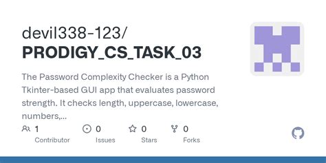 Github Devil338 123prodigycstask03 The Password Complexity Checker Is A Python Tkinter