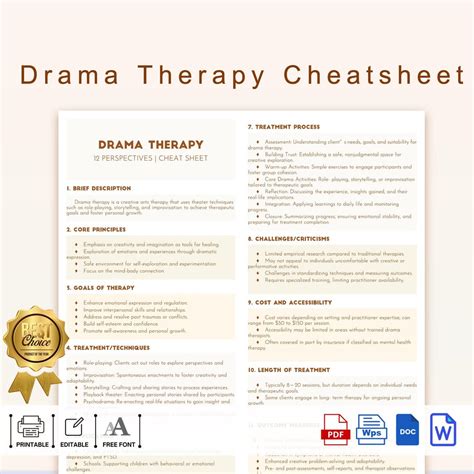 Drama Therapy Cheat Sheet Drama Therapy Techniques And Principles