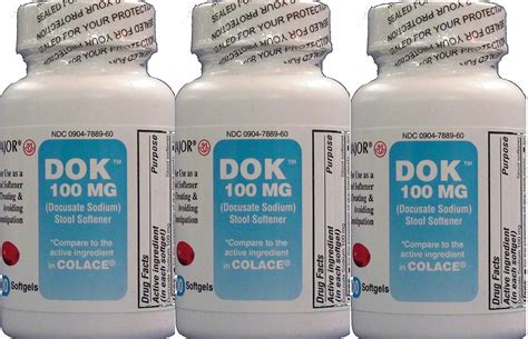 Major Docusate Sodium 100 Mg 100 Softgels 100btl Pack Of 3