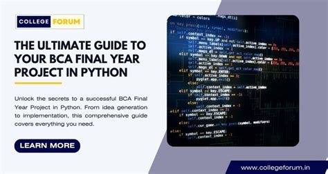 The Ultimate Guide To Your Bca Final Year Project In Python