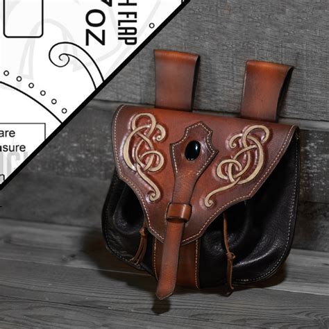 Leather Medieval Pouch Pattern Digtial Download Knotwork Etsy