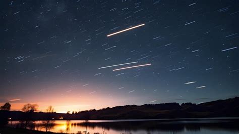 Premium Ai Image A Spectacular View Of A Meteor Shower Against The
