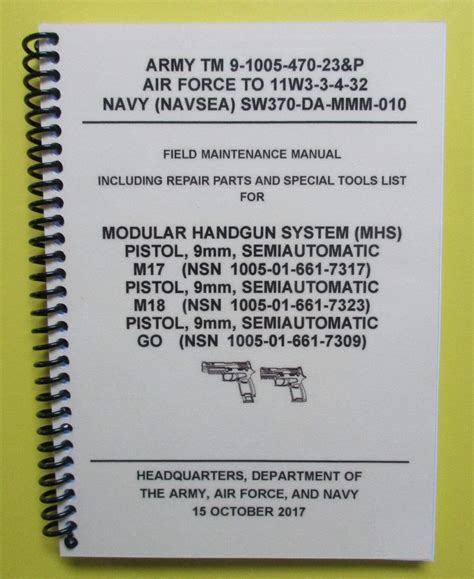 Tm 9 1005 470 23andp 9mm Pistol Maintenance Manual And Parts 2017