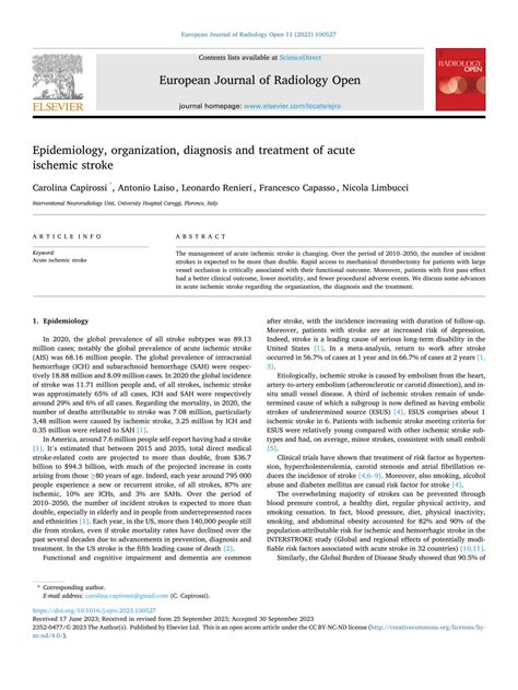 Pdf Epidemiology Organization Diagnosis And Treatment Of Acute