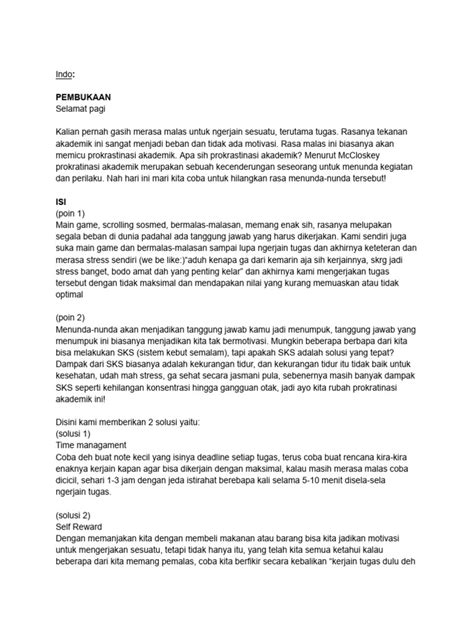 Speech Pdf Professional Skills Procrastination