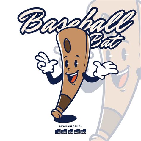 Vector Vintage Retro Mascot Character Logo A Baseball Bat 19805974 Vector Art At Vecteezy