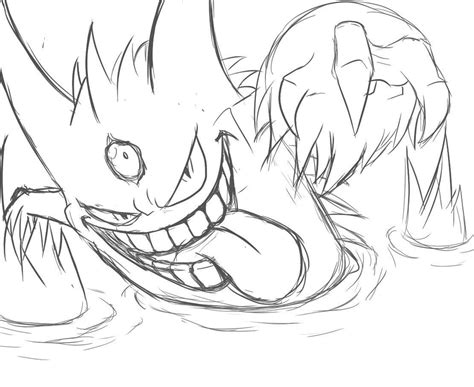 Mega Gengar Pokemon Drawing Bocetos Dibujos Detallados Dibujo De
