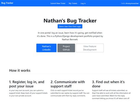 bug tracker—python django postgresql git heroku — nathan bennett