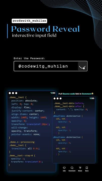 Password Reveal Animation Css Coding Password Website Frontenddeveloper Input Youtube