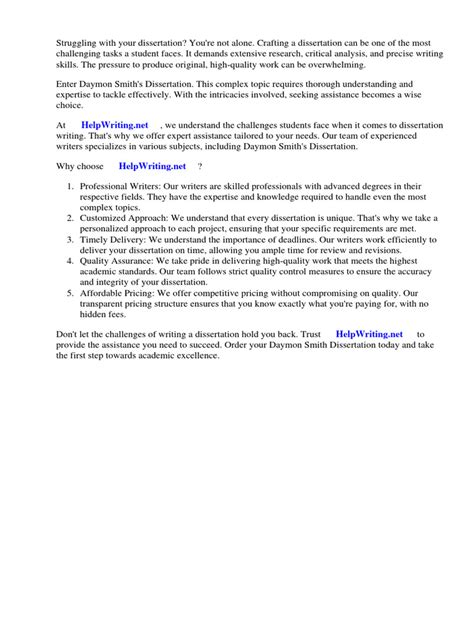 Daymon Smith Dissertation Help Pdf Thesis Expert