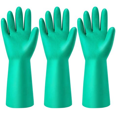 Thxtoms Non Disposable Nitrile Cleaning Gloves Chemical Resistant