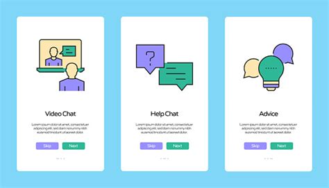 도움말 및 지원 개념 온보딩 모바일 앱 페이지 화면 평면 아이콘 Ux Ui 디자인 템플릿 벡터 일러스트레이션 0명에 대한 스톡 벡터 아트 및 기타 이미지 Istock