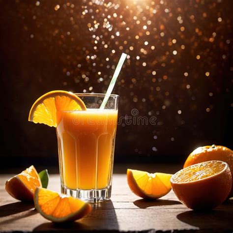 Orange Juice Fresh Orange Citrus Fruit Drink Stock Illustration