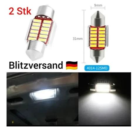 2x Hochleistungs Helle Led 12v Cob Smd Soffitte 31mm Weiß Innenraum Beleuchtung Eur 6 95