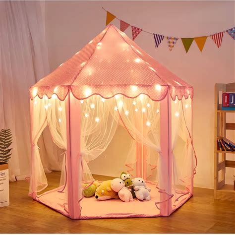 Princess Castle Play Tent With Led Star Lights Large Size 55 X 53