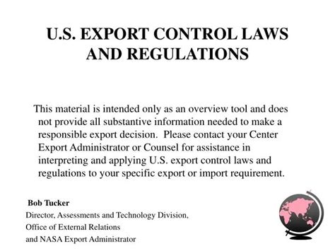 Ppt Us Export Control Laws And Regulations Powerpoint Presentation