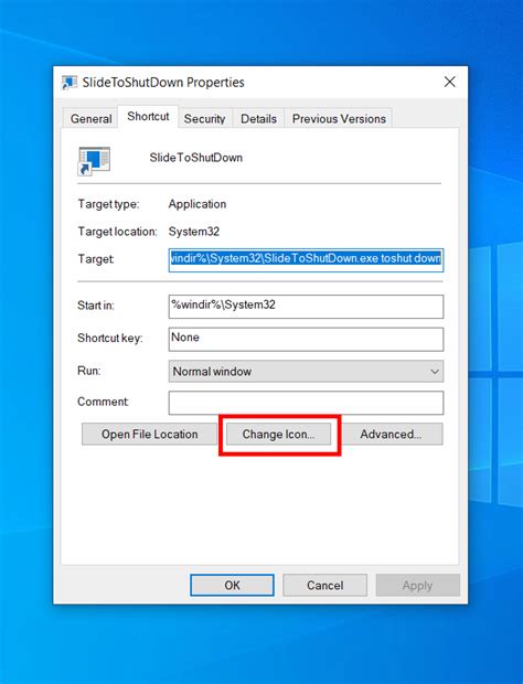 Creating Slide To Shut Down Shortcut In Windows 10