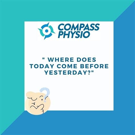 Compass Physio Castlecomer 📣riddle Time📣 Where Does Today Come Before Yesterday Comment What