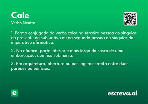 Cale Significado E Sinônimo Escreva Ai