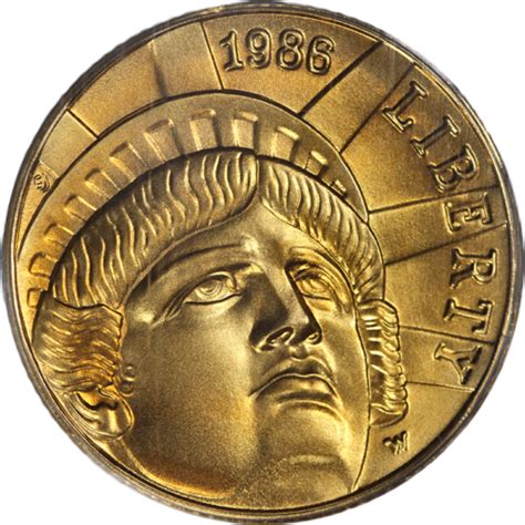 1986 W Statue Of Liberty Commemorative Gold 5 Pcgs Ms70 Ebay