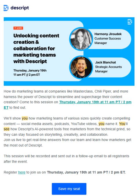 Event Announcement Email Template