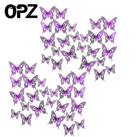 3d ผีเสื้อสติ๊กเกอร์ติดผนัง3ขนาดกำแพง D Ecals วอลล์เปเปอร์สำหรับห้องนอน