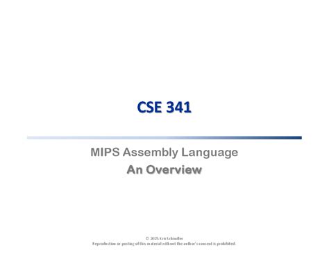Mips Assembly Language Overview Cse 341 Lecture Notes Studocu