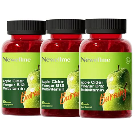 Newellme Apple Cider Vinegar Gummies B12 Multivitamin Acv Supplement Gummy Vitamins Non Gmo