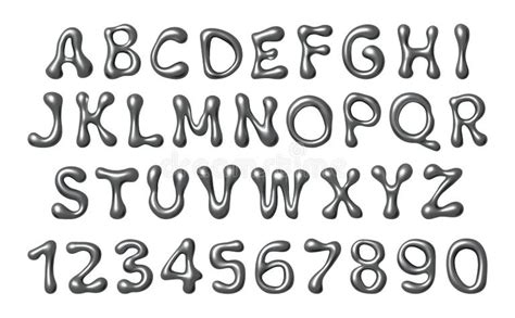 3d Chrome Liquid Font Stock Illustrations 245 3d Chrome Liquid Font