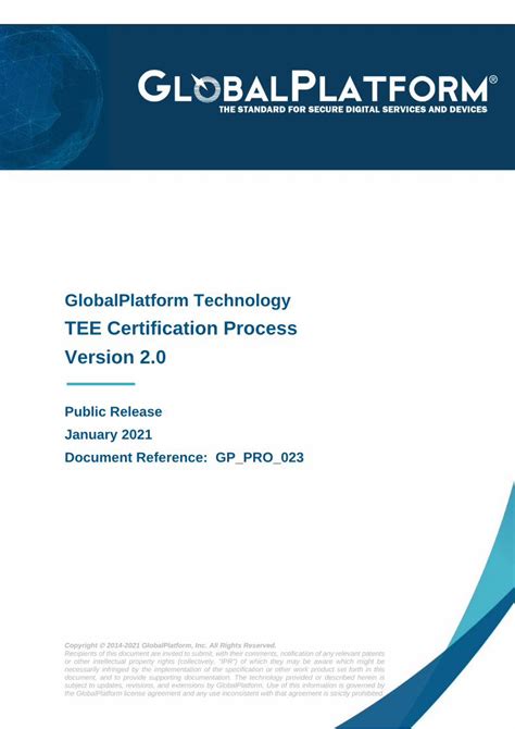 Pdf Tee Certification Process V2 Globalplatform Dokumentips