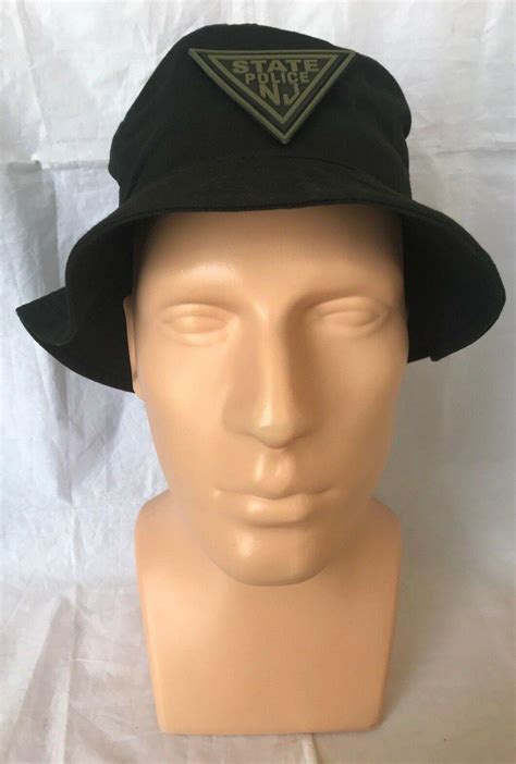 Njsp New Jersey State Police Black Bucket Hat W Njsp Pvc Patch Osfa 3921884634