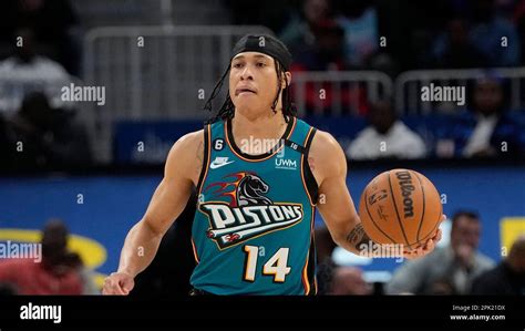 Detroit Pistons Guard Rj Hampton Plays During The First Half Of An