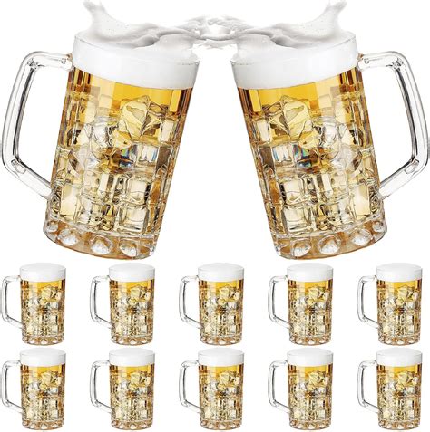 10 Pcs Plastic Beer Mugs With Handles 20 Oz Clear Beer Stein Plastic