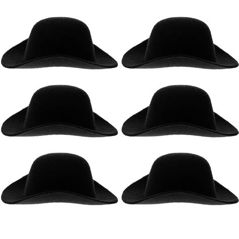 6pcs Dolls Dress Up Hat Miniature Western Cowgirl Hat Decorative Tiny