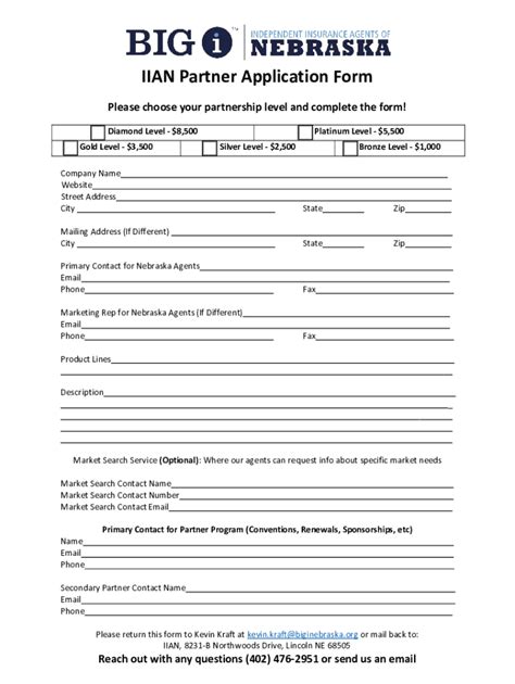 Fillable Online Iian Partner Application Form Fax Email Print Pdffiller