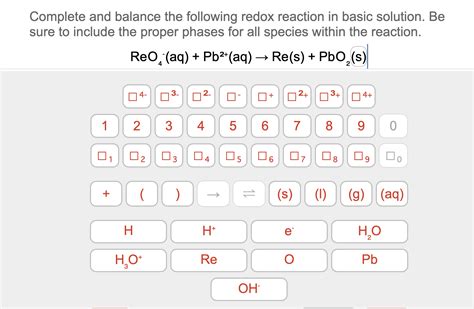 Solved Complete And Balance The Following Redox Reaction In