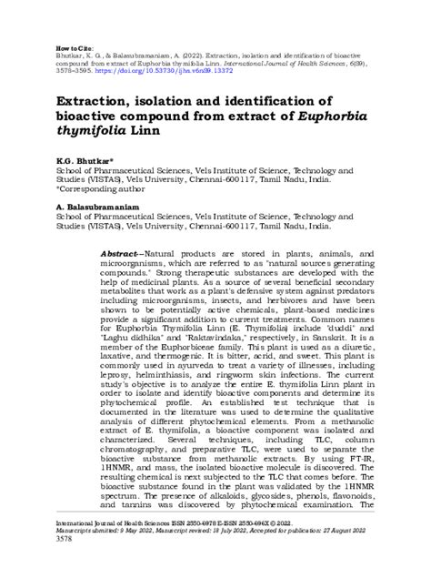 Pdf Extraction Isolation And Identification Of Bioactive Compound