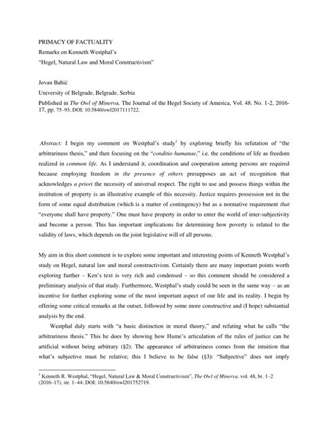 Pdf Primacy Of Factuality
