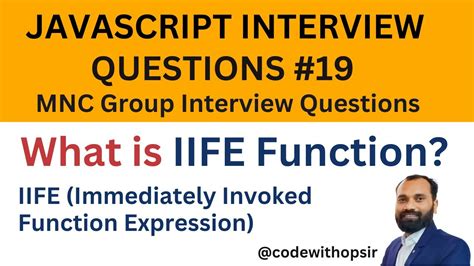 19 Iife Immediately Invoked Function Expression Javascript Interview Question Js
