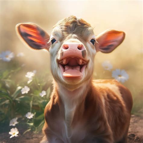 Premium Ai Image Cute Cow Illustration