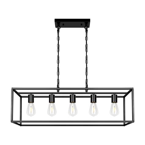 Zosimio Black Farmhouse Kitchen Island Lighting Modern Linear