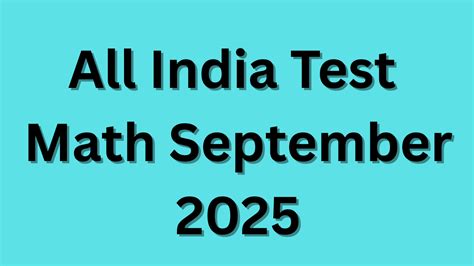 All India Test Math September 2025 Ca Test Series Hub