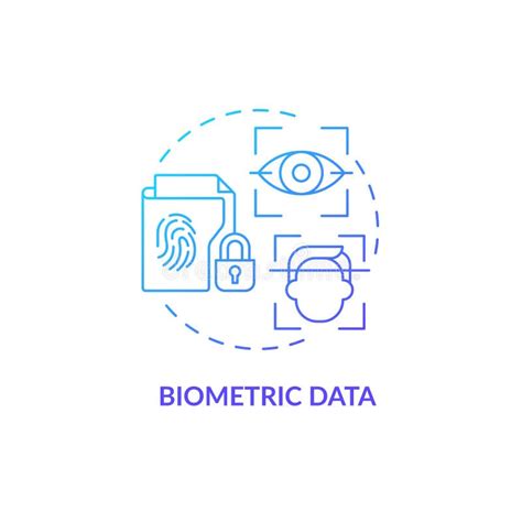 Biometric Data Blue Gradient Concept Icon Stock Vector Illustration
