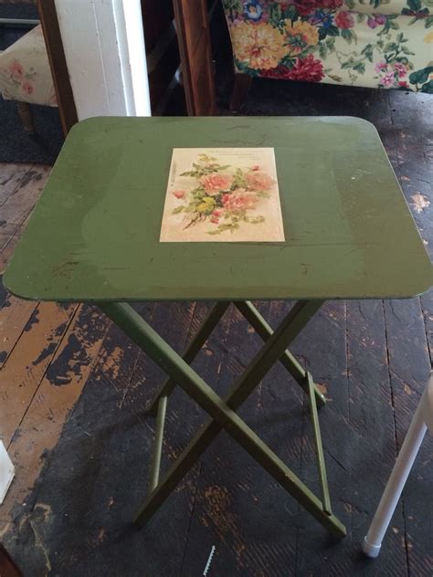Green Folding Table I Decoupaged