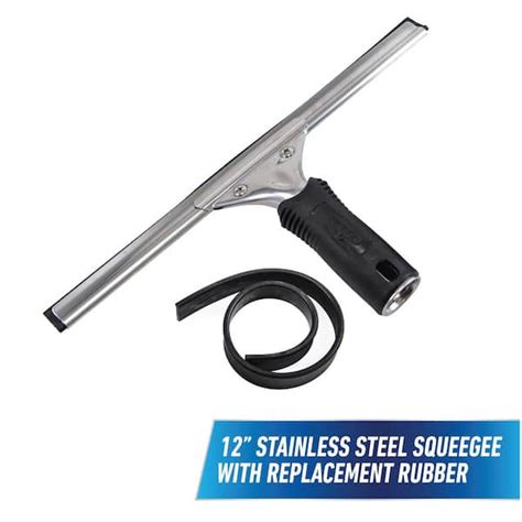 Unger 12 In Performance Grip Squeegee With Bonus Rubber Blade 981010