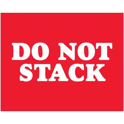 8 X 10 Do Not Stack Labels