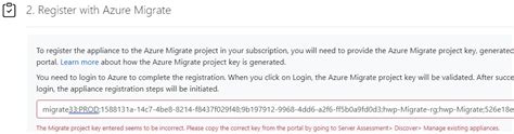 Azure Migration Appliance Issue Applying Key To Appliance In Step 2